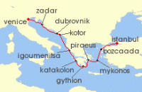 Timetables for Cruises From Istanbul, Turkey on 12 November 2026