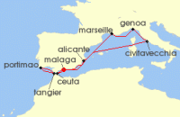 Timetables for Cruises From Malaga, Spain on 31 October 2025