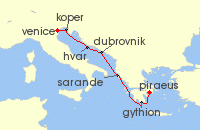 Timetables for Cruises To Venice, Italy on 12 July 2026