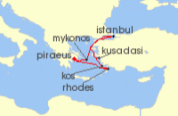 Timetables for Cruises To Rhodes, Greece on 10 October 2027